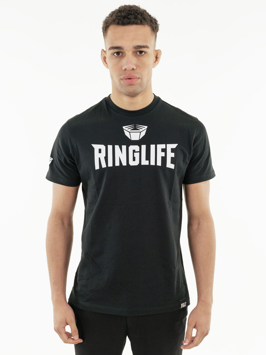RINGLIFE T-Shirt - Logo schwarz-weiß – RINGLIFE Fightwear
