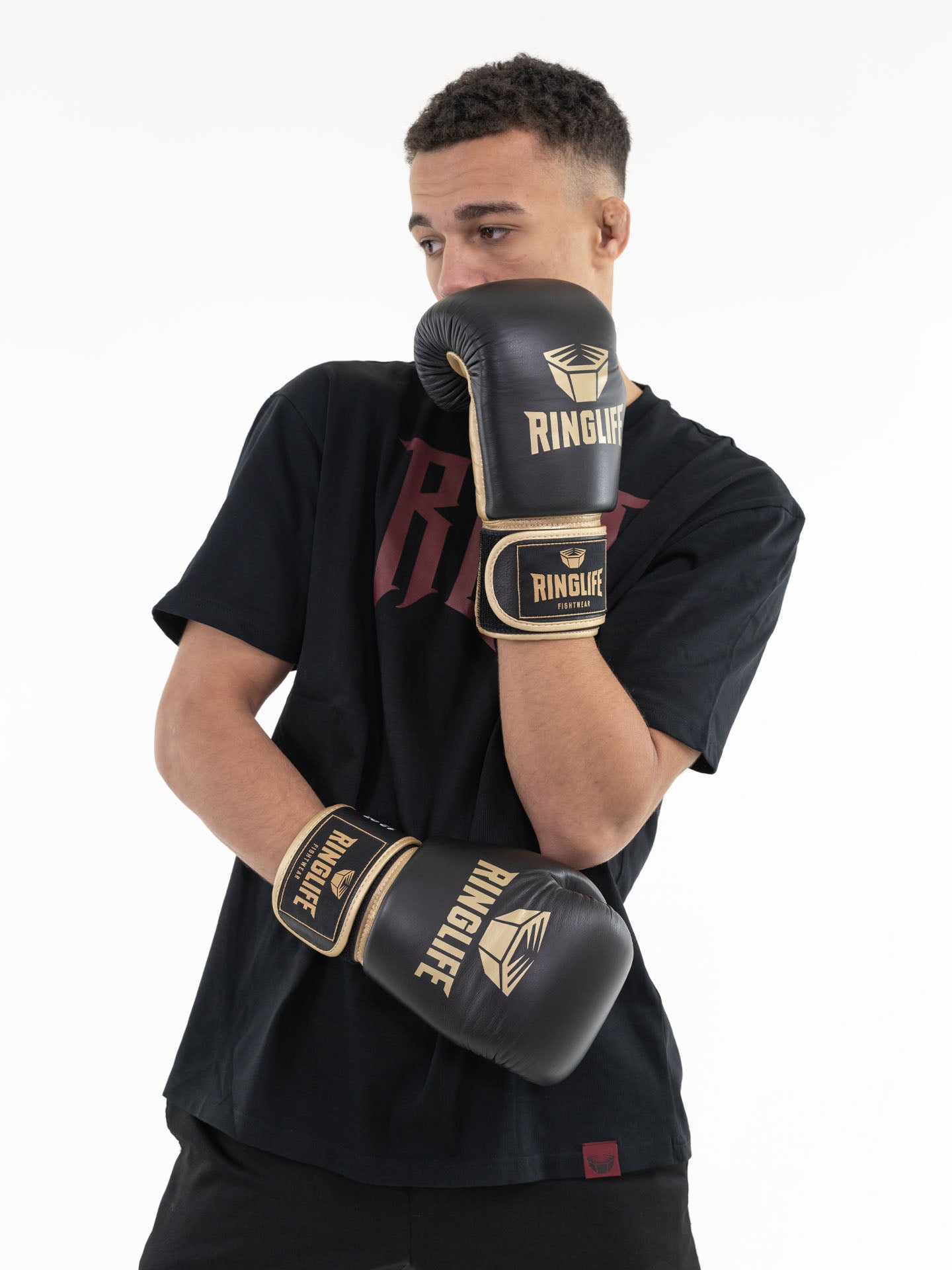 RINGLIFE Boxhandschuhe - Logo Premium schwarz-gold – RINGLIFE Fightwear
